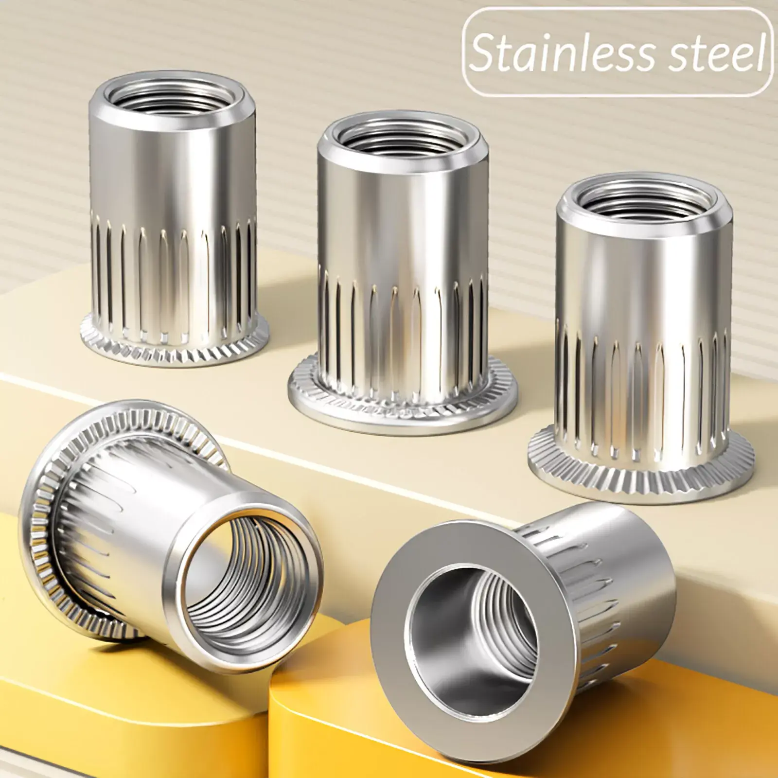 M5 Round Body Large Flange Rivet Nut / Insert Nut - Stainless Steel 304 - 3fparts